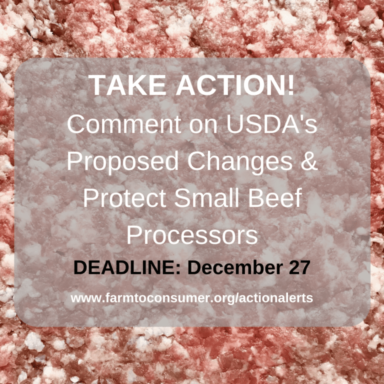 TAKE ACTION: USDA’s Proposed Changes Could Hurt Small Beef Processors ...